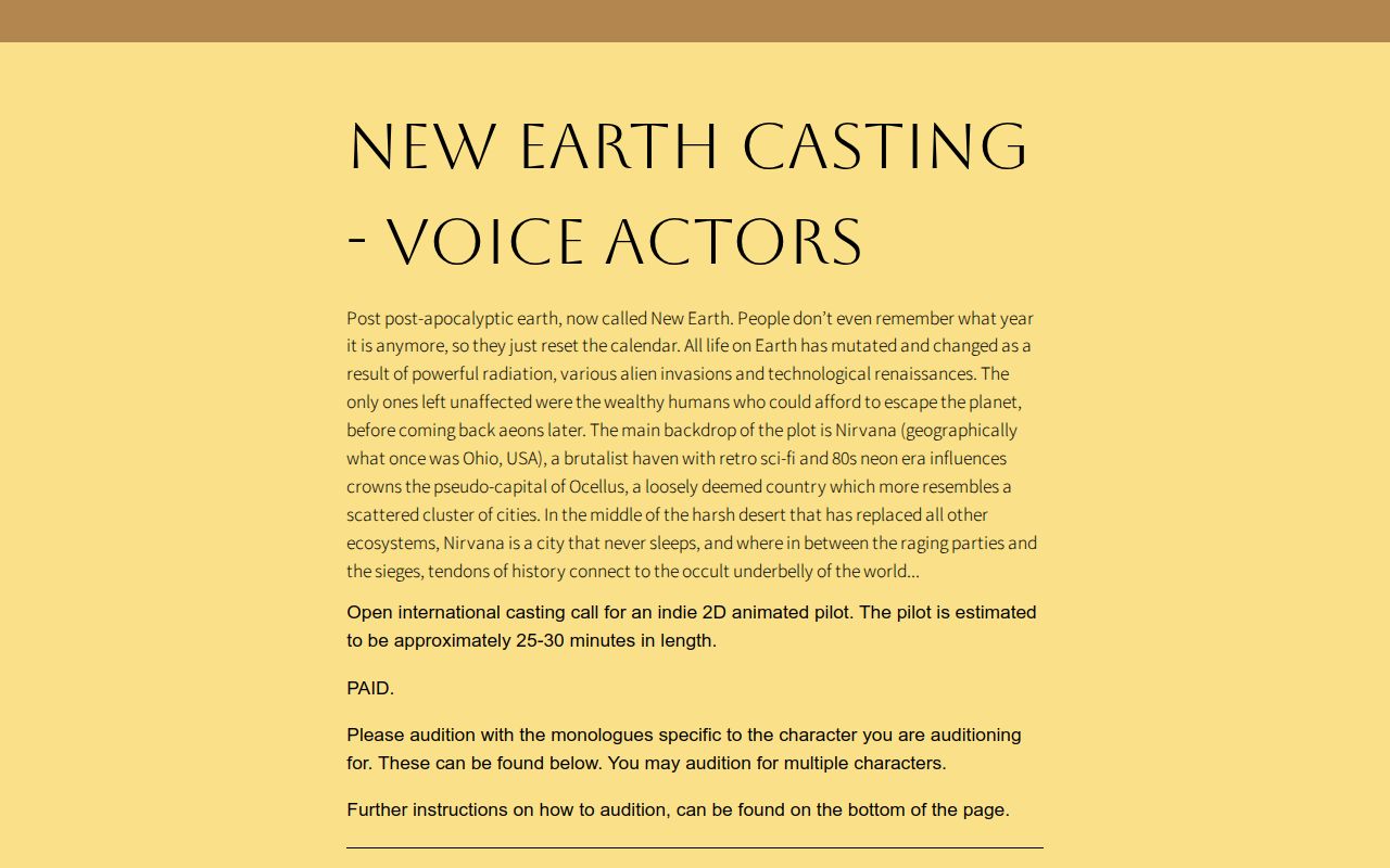 New Earth Casting